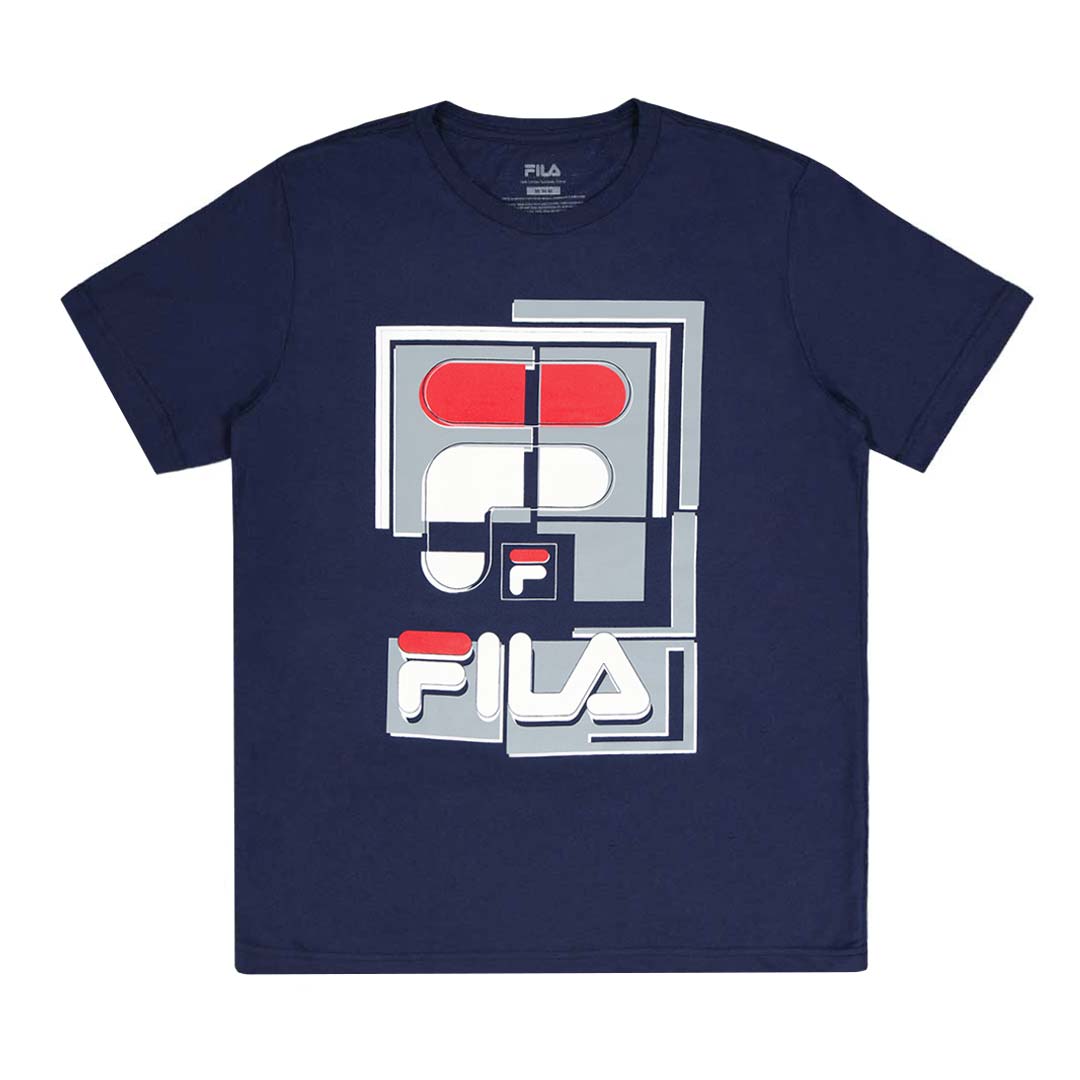 FILA Men s Horatio Short Sleeve T Shirt LM21C497 410 Navy Blue S